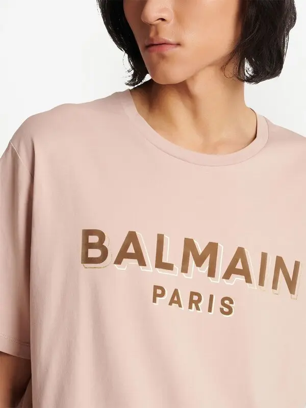Balmain Flocked-logo Cotton T-shirt