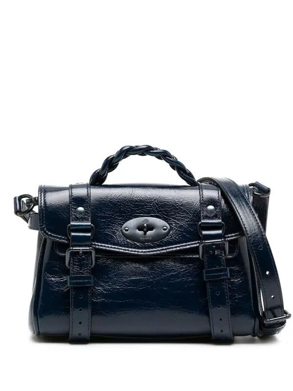 Mulberry Mini Alexa Leather Bag Blue Editorialist