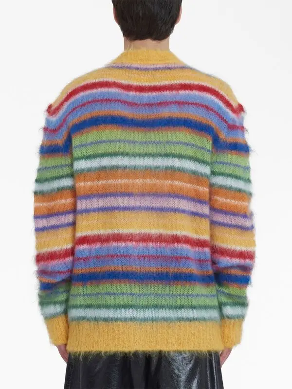 Marni Striped Mohair Blend Cardigan
