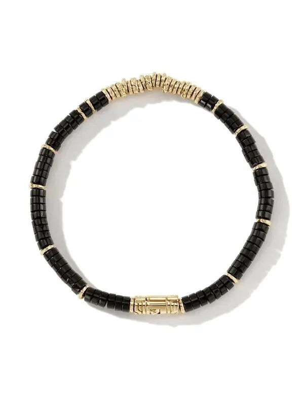 John Hardy 14kt Yellow Gold Onyx Bracelet - Black