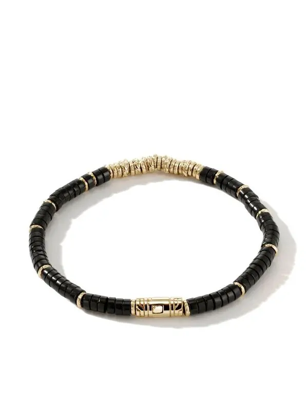 John Hardy 14kt Yellow Gold Onyx Bracelet - Black