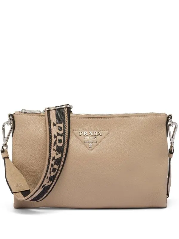 Prada Flou Logo-plaque Shoulder Bag