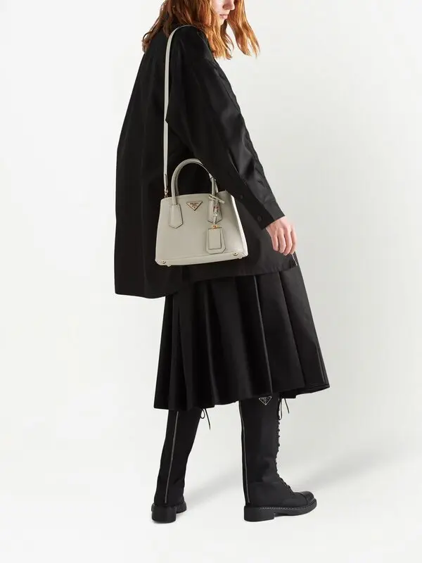 Prada Double Saffiano Leather Tote Bag - White