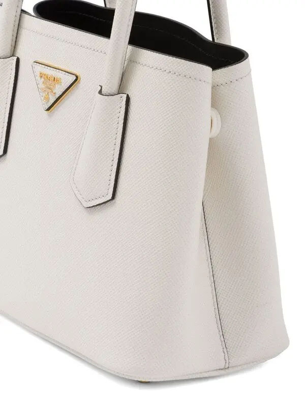 Prada Double Saffiano Leather Tote Bag - White