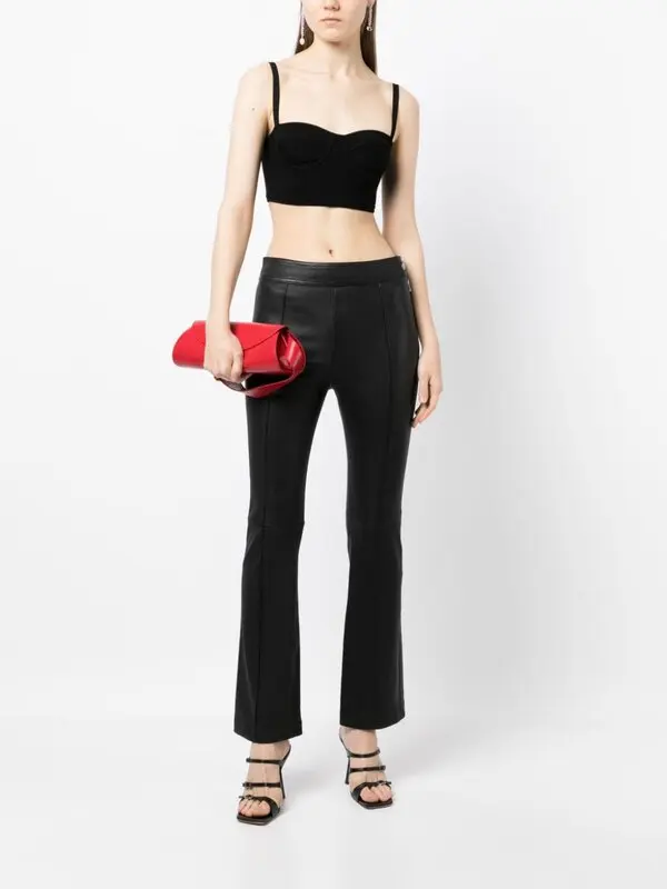 Helmut Lang Flared Leather Trousers