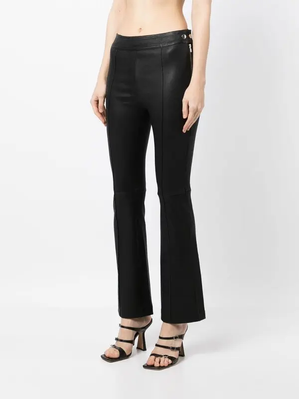 Helmut Lang Flared Leather Trousers