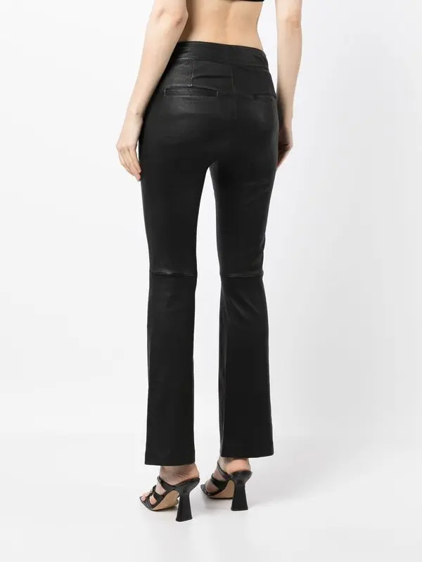 Helmut Lang Flared Leather Trousers