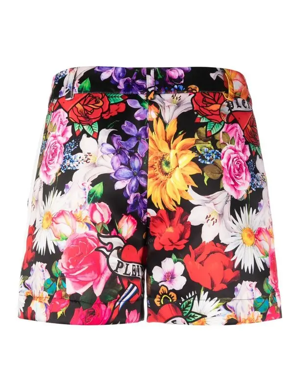 Philipp Plein Love Flowers Floral-print Shorts