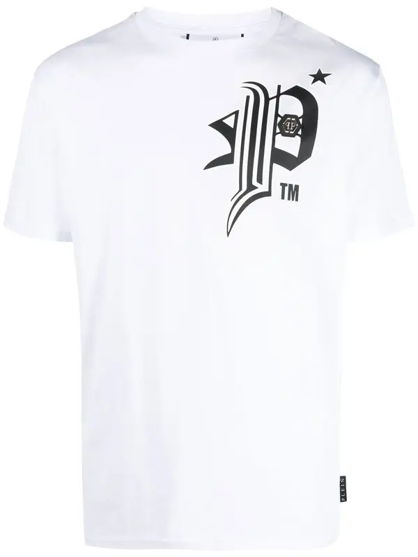 Philipp Plein Gothic Plein Cotton T-shirt - White