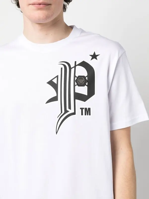 Philipp Plein Gothic Plein Cotton T-shirt - White