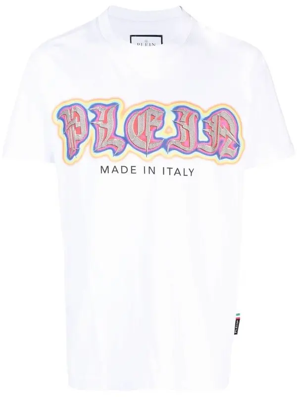 Philipp Plein Gothic Plein-print Cotton T-shirt - White