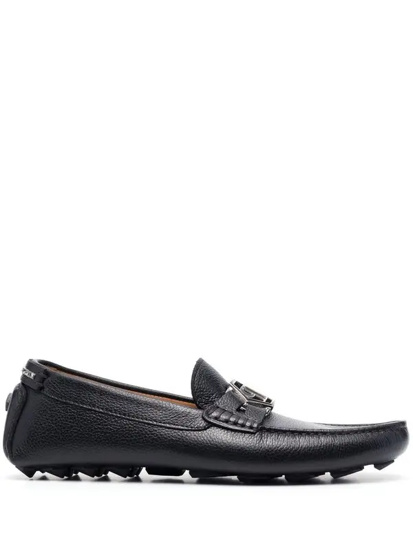 Philipp Plein Logo Moccasin Loafers - Black