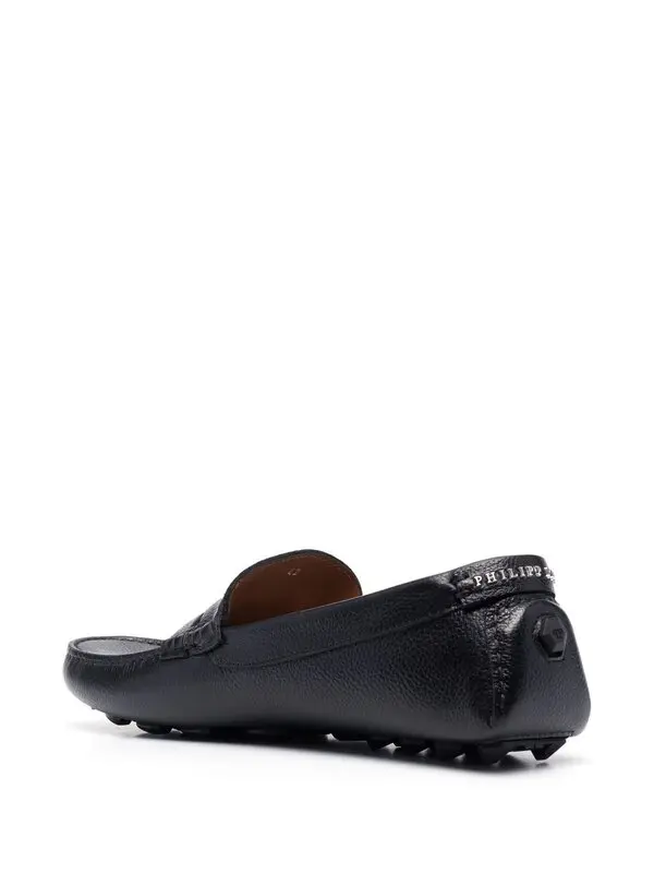 Philipp Plein Logo Moccasin Loafers - Black