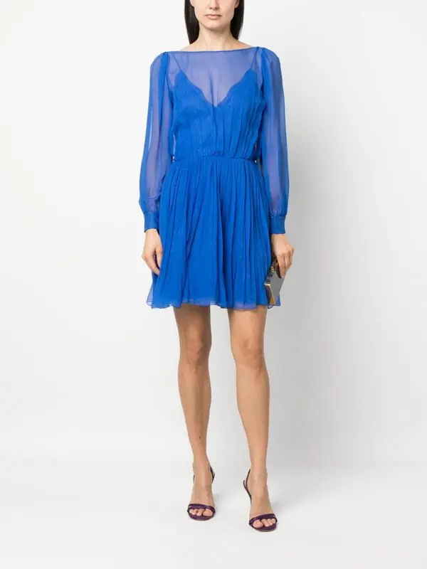 Alberta Ferretti Layered Silk Mini Dress