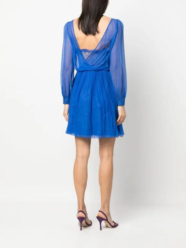 Alberta Ferretti Layered Silk Mini Dress