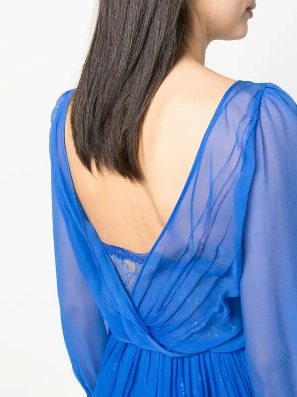 Alberta Ferretti Layered Silk Mini Dress