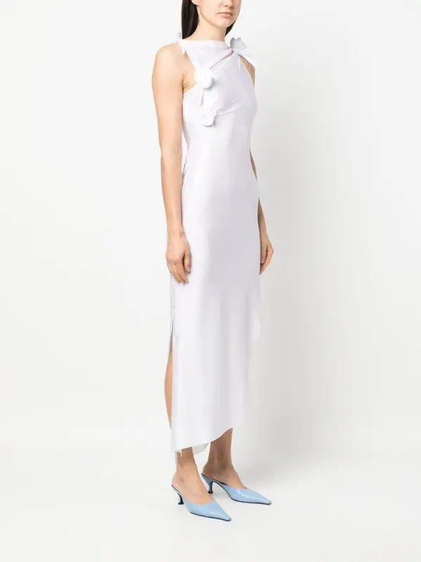 Coperni Rose-appliqué Asymmetric Dress