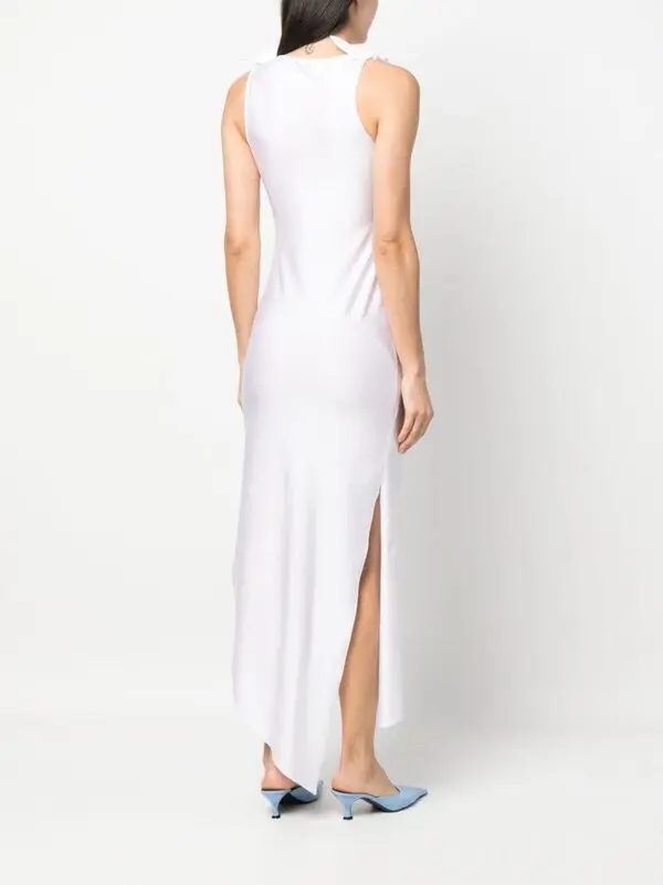 Coperni Rose-appliqué Asymmetric Dress