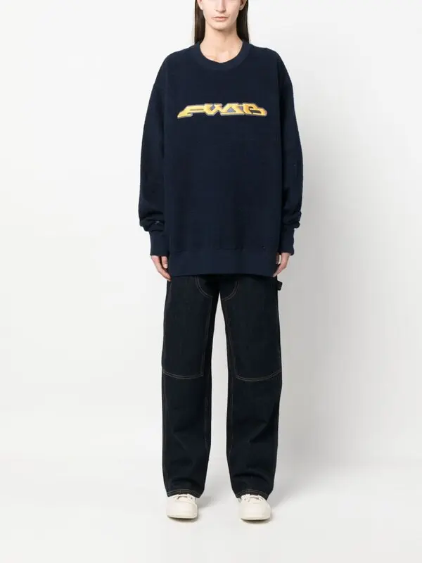 AMBUSH Graphic-print Long-sleeve Sweatshirt - Blue