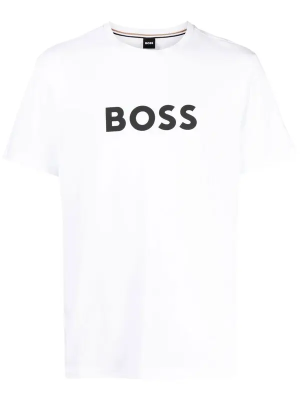 BOSS Cotton Jersey T-shirt With Logo Print - White