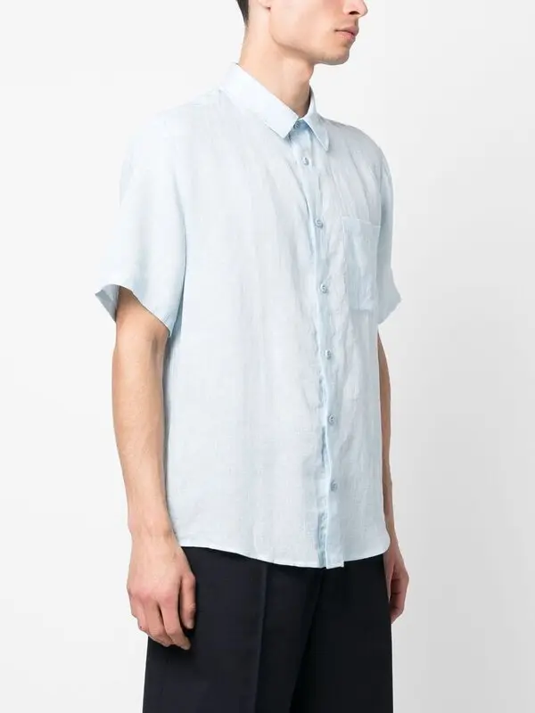A.p.c. Short-sleeve Linen Shirt - Blue