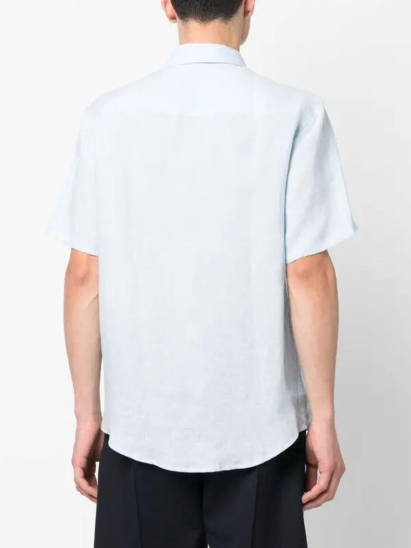 A.p.c. Short-sleeve Linen Shirt - Blue