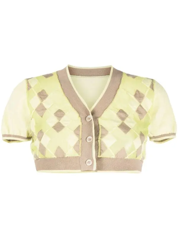 Jacquemus Argyle-check Cropped Top - Yellow