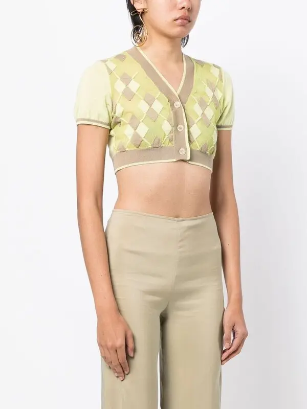 Jacquemus Argyle-check Cropped Top - Yellow