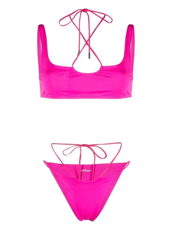 Off-White Logo-print Bikini - Pink