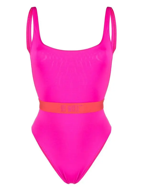 Off-White Logo-strap Swimsuit - Pink