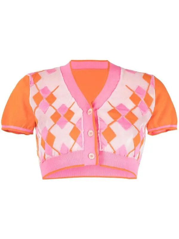 Jacquemus Argyle-check Cropped Top - Orange