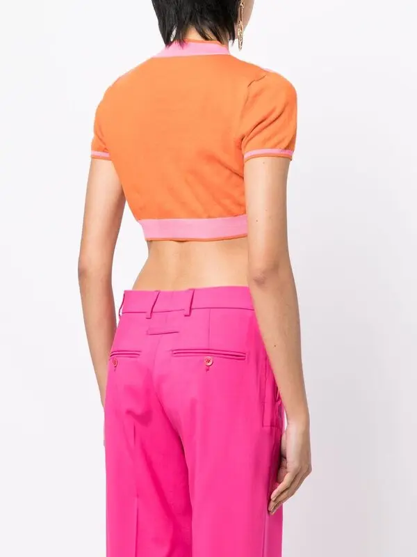 Jacquemus Argyle-check Cropped Top - Orange