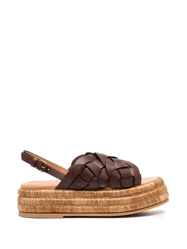 TOD'S Leather Platform Espadrilles