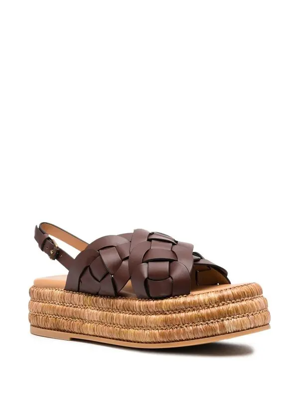 TOD'S Leather Platform Espadrilles
