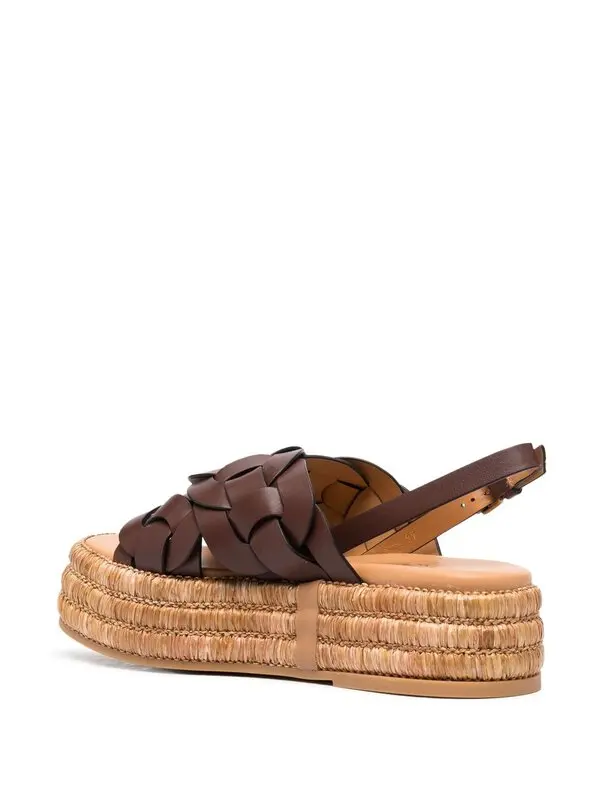 TOD'S Leather Platform Espadrilles