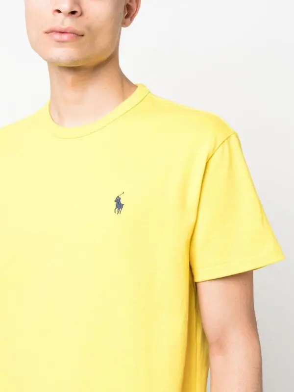 Polo Ralph Lauren Embroidered-logo Cotton T-shirt - Yellow