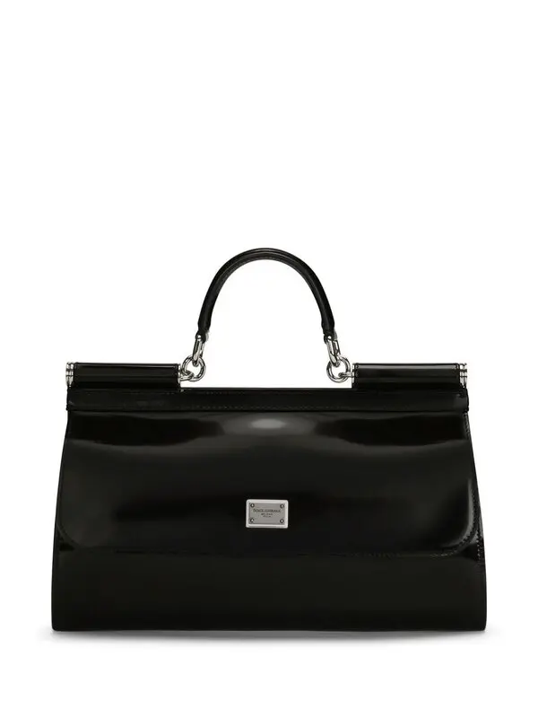 Dolce & Gabbana Kim Sicily Leather Tote Bag - Black