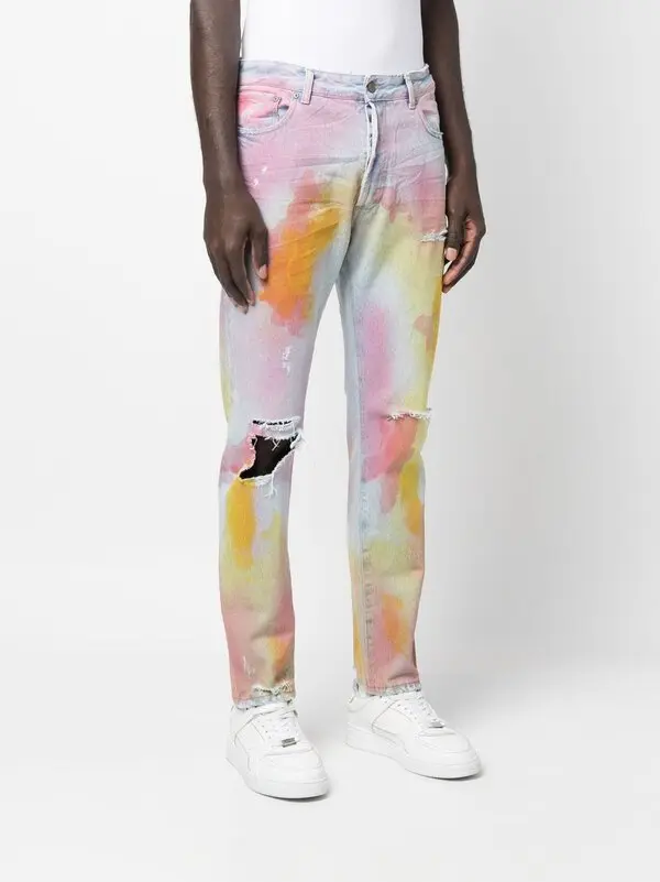 Palm Angels Tie-dye Print Slim-fit Jeans