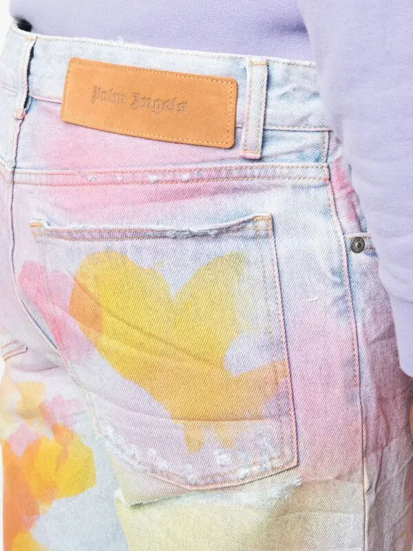 Palm Angels Tie-dye Print Slim-fit Jeans