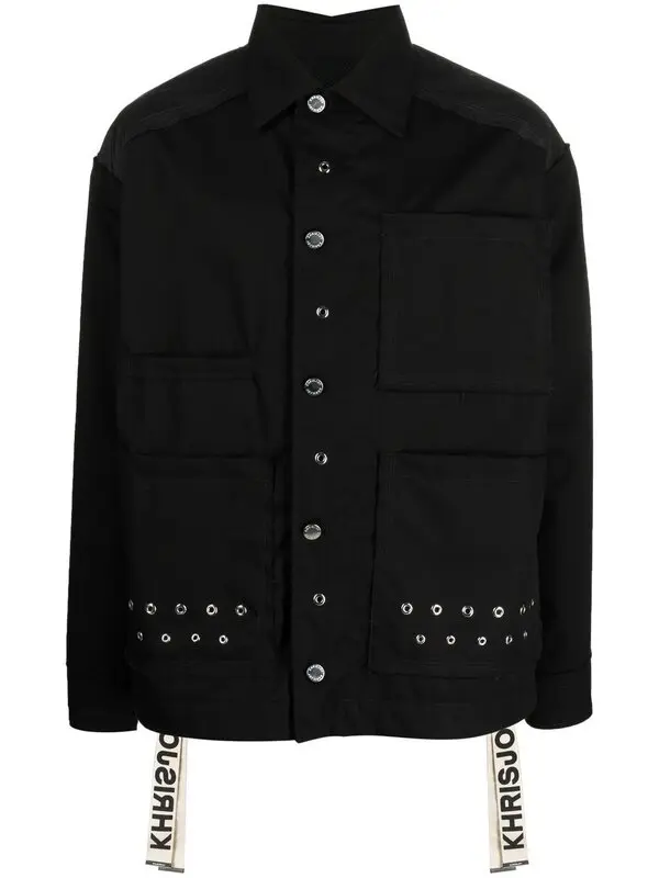 Khrisjoy Eyelet-embellished Military Jacket