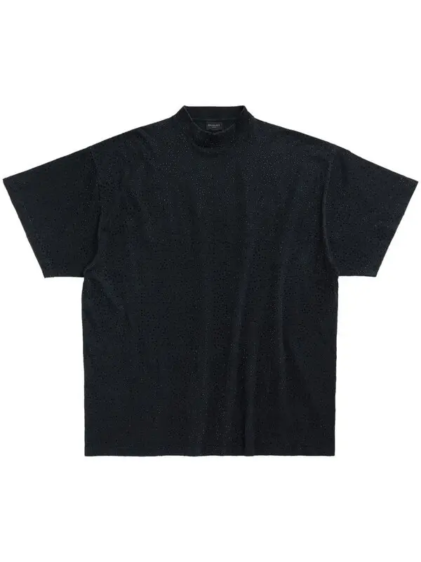Balenciaga Washed-Effect Short-Sleeve T-Shirt - Black