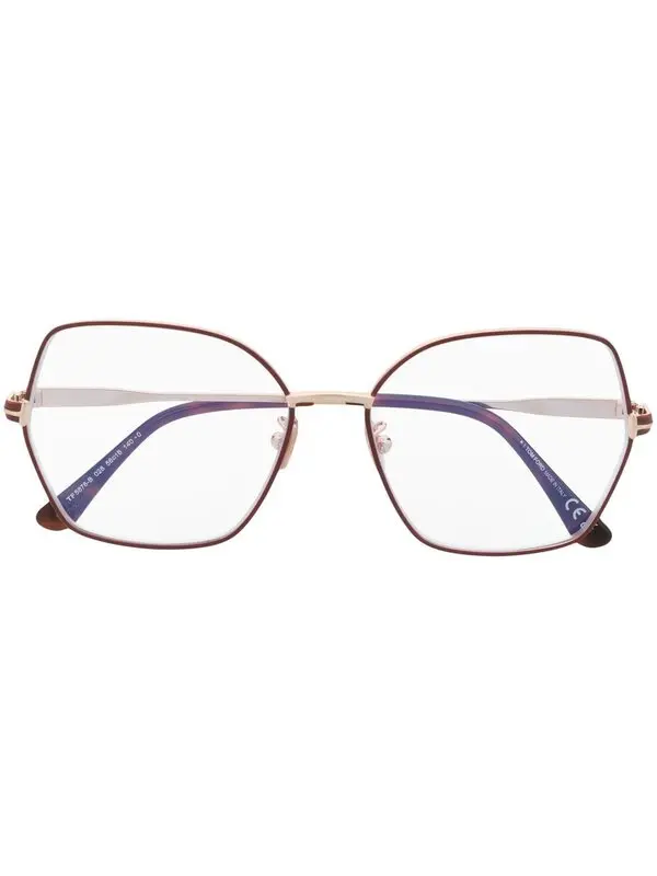 TOM FORD Octagon Frame Glasses - Gold
