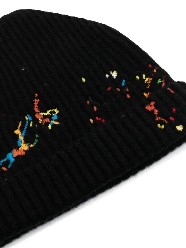 MOSTLY HEARD RARELY SEEN Embroidered Barcode-detail Beanie - Black