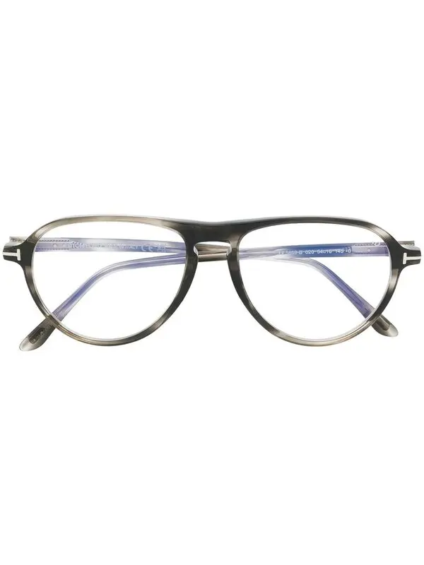 TOM FORD Tortoiseshell Pilot Glasses - Grey