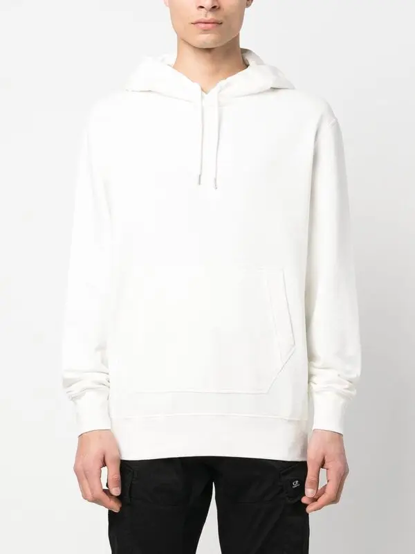C.P. COMPANY Spray-paint Effect Cotton Hoodie - White
