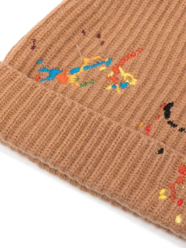 MOSTLY HEARD RARELY SEEN Barcode-print Embroidered Beanie - Brown