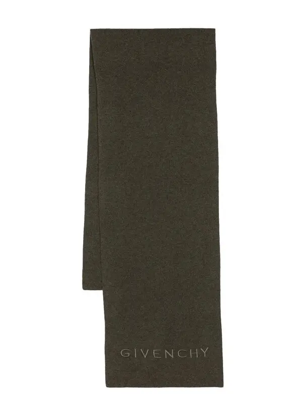 Givenchy Logo-embroidery Wool Scarf - Green
