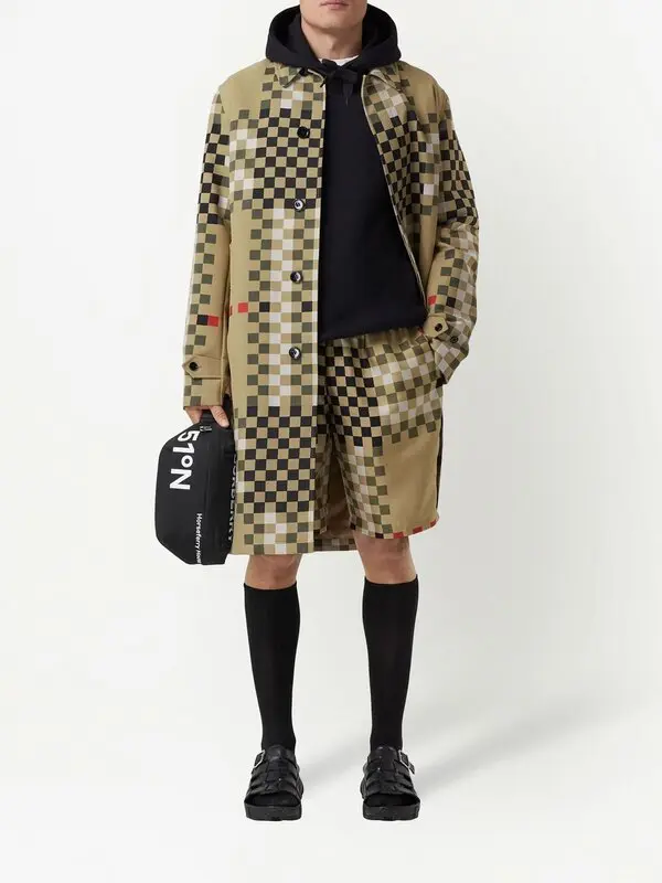 Burberry Pixel Check Silk Shorts