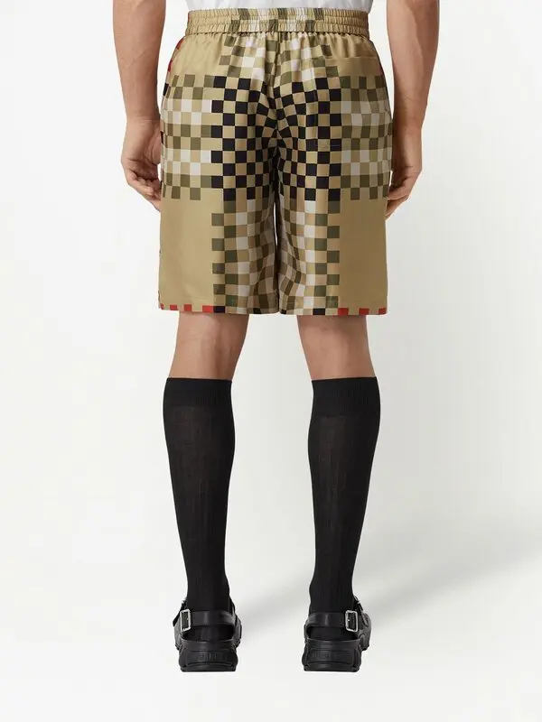 Burberry Pixel Check Silk Shorts