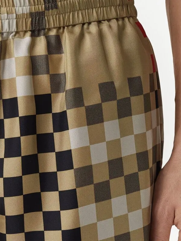 Burberry Pixel Check Silk Shorts